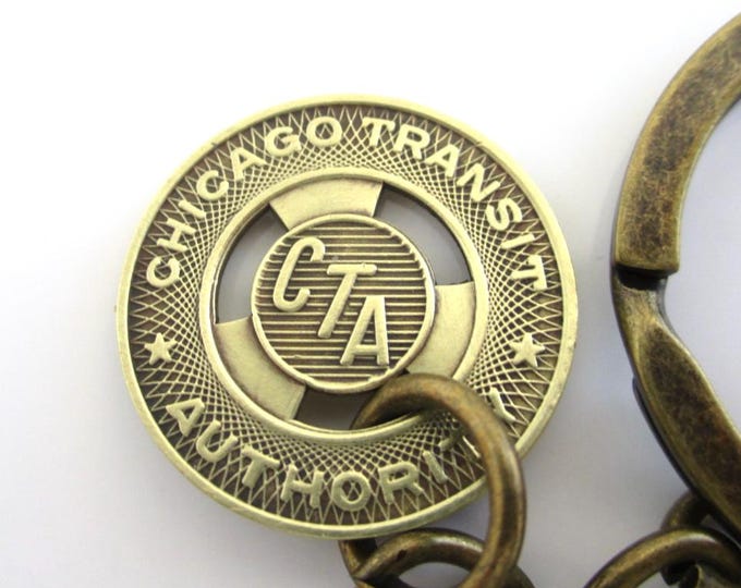 Chicago CTA Token Keychain - Repurposed Vintage Transit Token / Gold ...