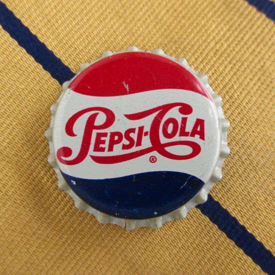 Pepsi Cola Tie Tack / Lapel Pin - Repurposed Vintage Cork Back Pepsi ...