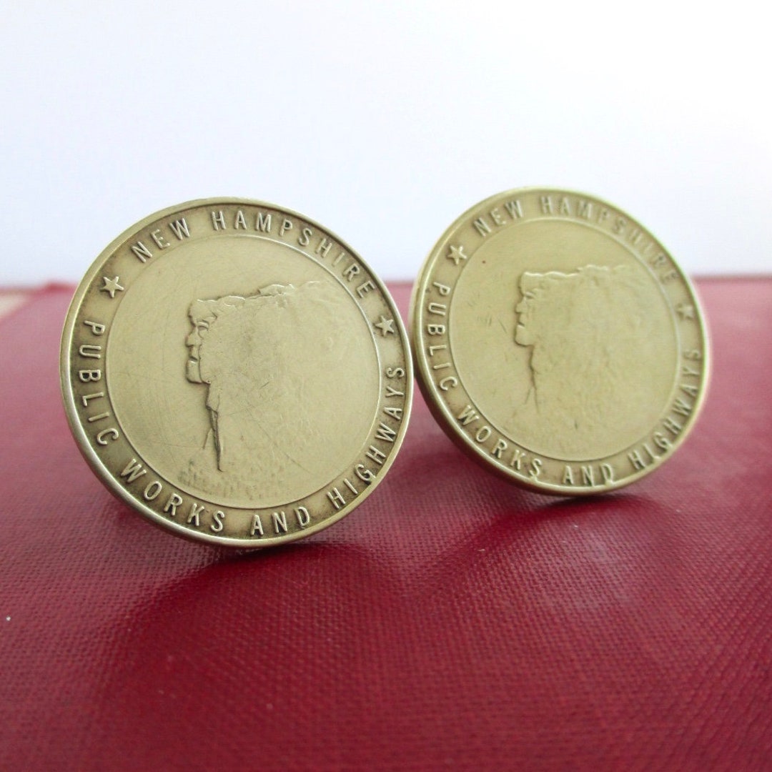 Old Man of the Mountain NH Coin Cuff Links - Repurposed Vintage New ...