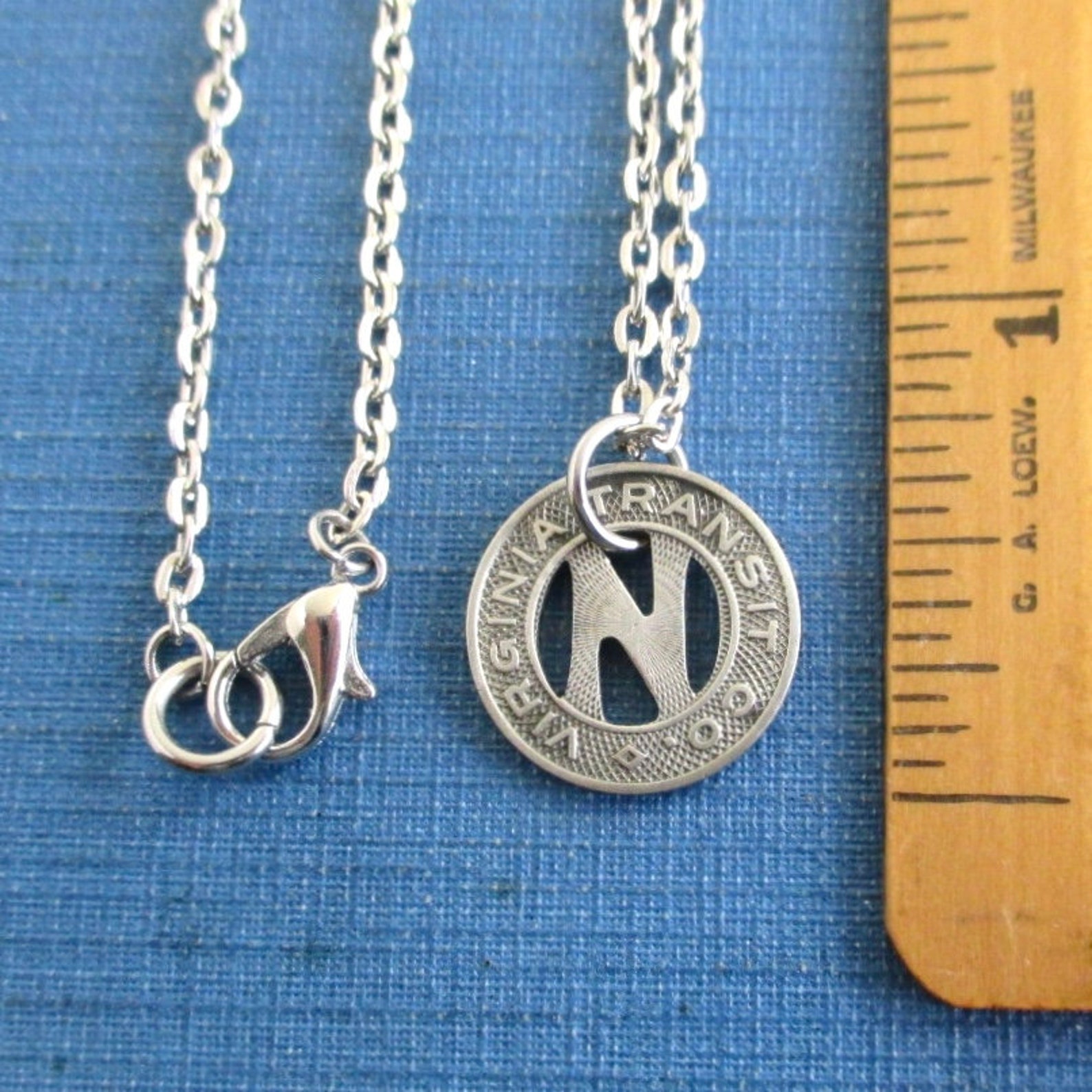 Norfolk Virginia Transit Token Pendant Necklace Repurposed - Etsy