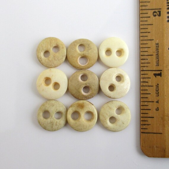 9 Vintage Bone Buttons Antique Two Hole Eye Shape Clothing | Etsy