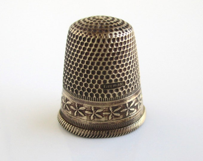 Vintage Solid Brass Thimble - Marked Germany (oval Bottom) Darkness - Etsy