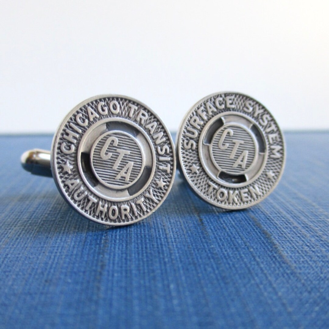 CHICAGO Transit Token Cuff Links Repurposed Vintage - Etsy