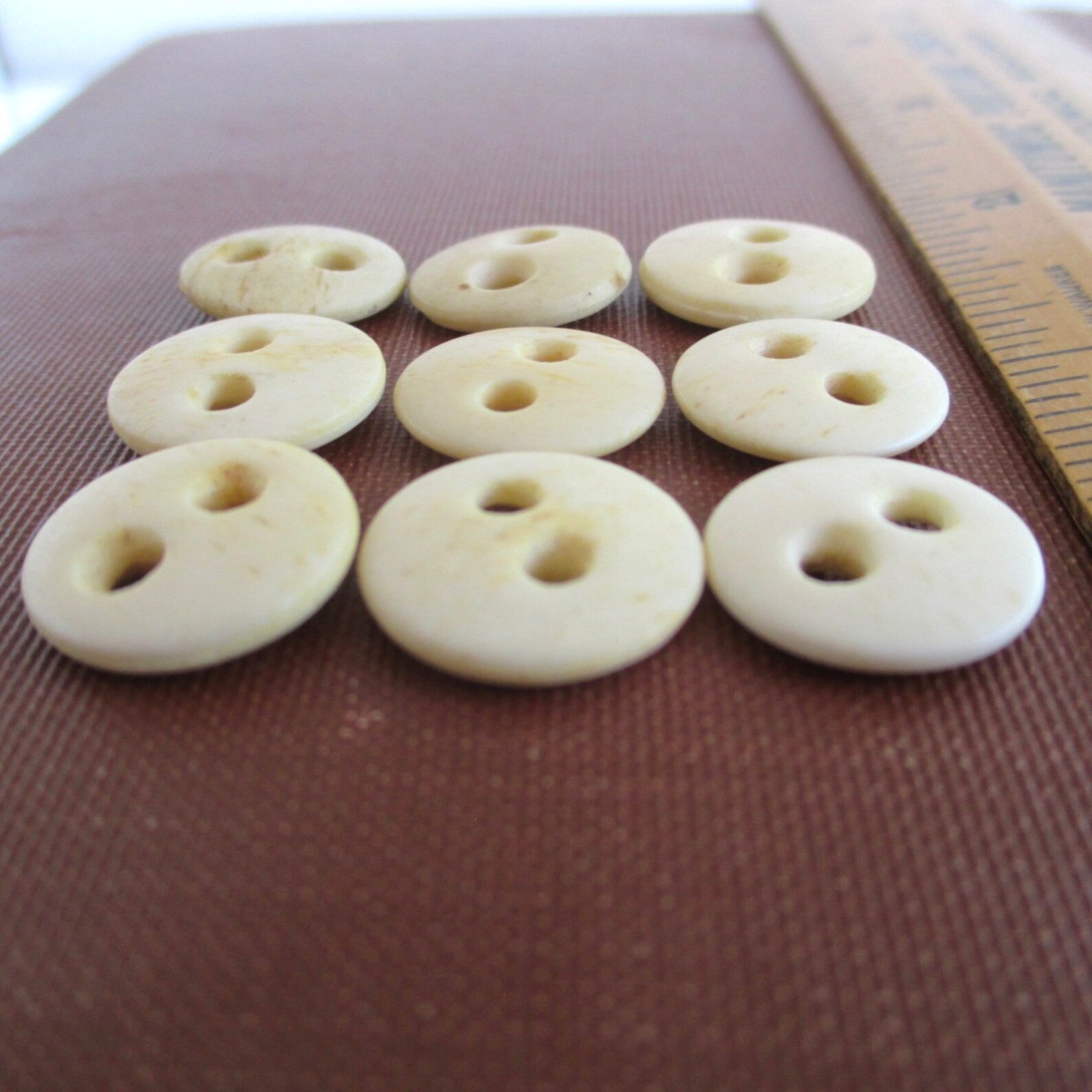 9 Vintage Bone Buttons Antique Eye Shape Clothing Buttons | Etsy
