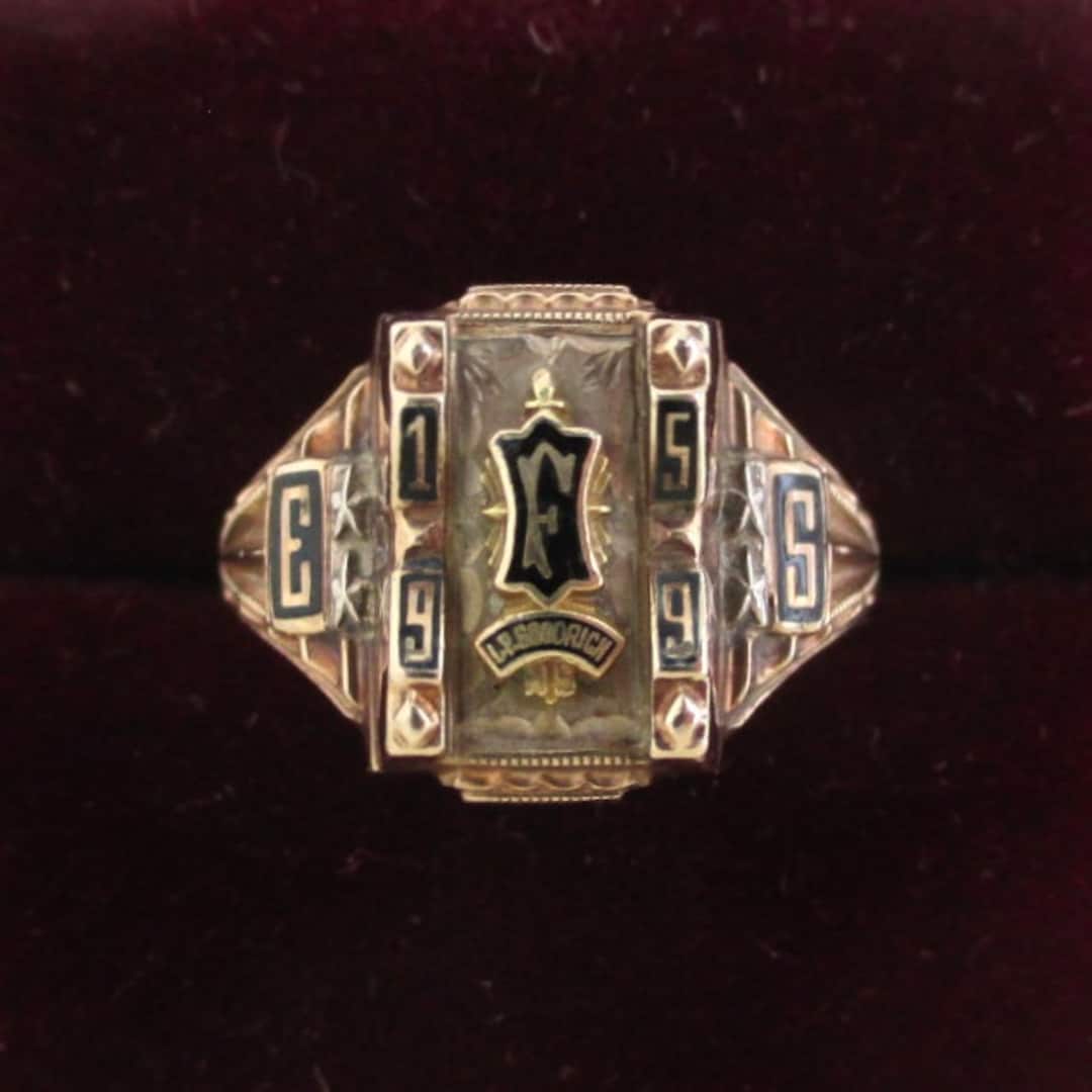 1959 10K Solid Gold Class Ring Vintage L.P. Goodrich High School Ring ...