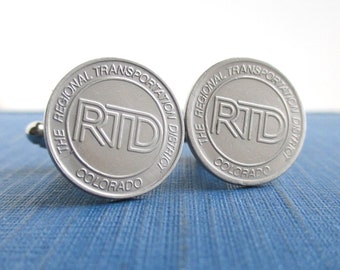 DENVER Tramway Token Cuff Links Repurposed Vintage 1940's Silver Tone ...