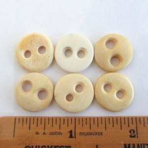 6 Big Vintage Bone Buttons Antique Eye Shape 2 Hole Buttons Largest ...