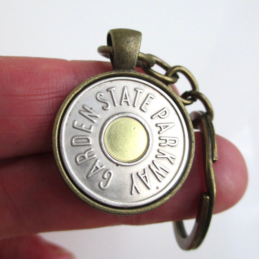 Garden State Parkway Key Chain Repurposed Vintage Bi-metal NJ Parkway ...