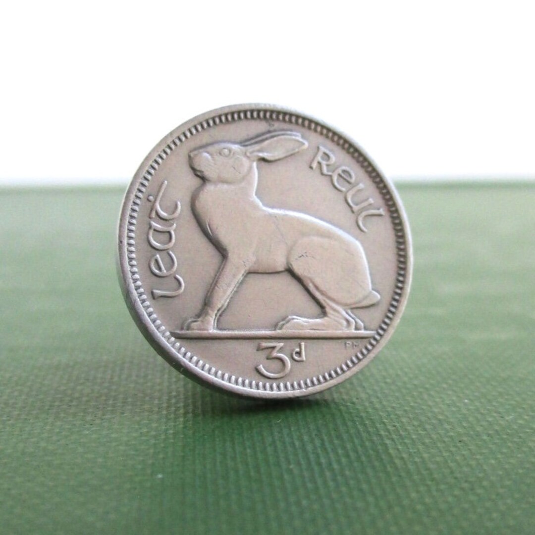 Irish Lucky Rabbit Coin Tie Tack / Lapel Pin Repurposed - Etsy