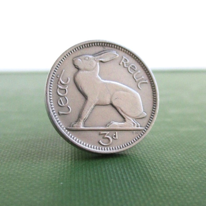 Irish Lucky Rabbit Coin Tie Tack / Lapel Pin Repurposed - Etsy