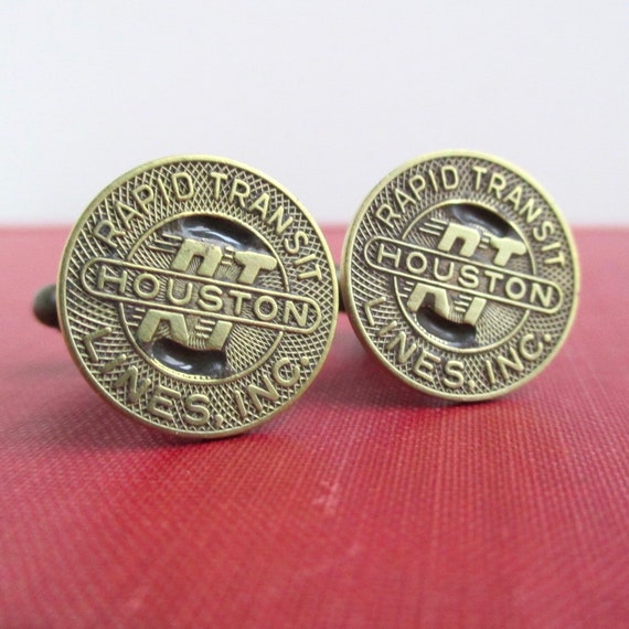 HOUSTON Transit Token Cuff Links Repurposed Vintage Rapid | Etsy