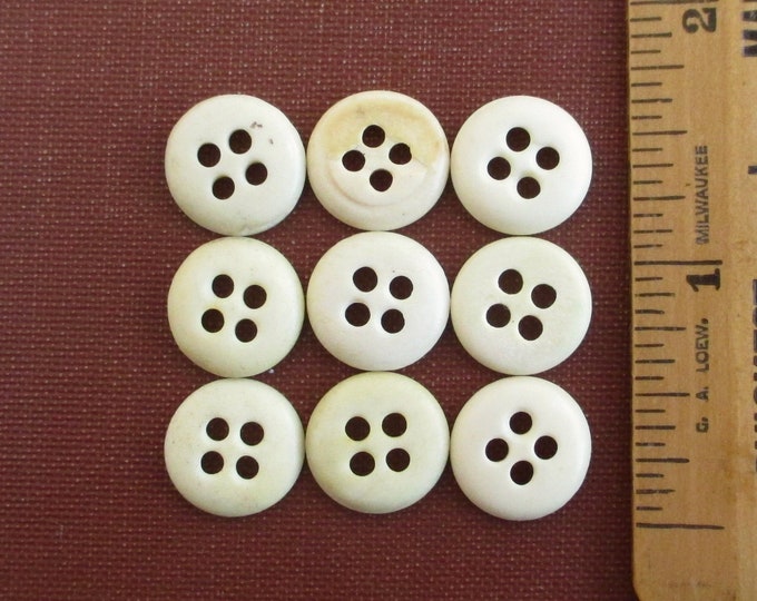9 Antique Bone Buttons Vintage 4 Hole Shape 14mm - Etsy