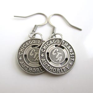 Chicago CTA Token Earrings Repurposed Vintage Transit Token / Coins ...