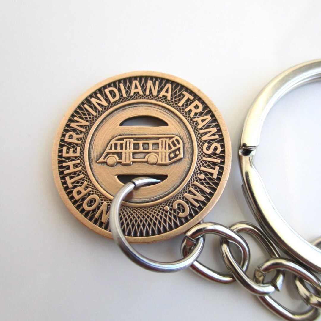 Northern Indiana Transit Token Keychain - Repurposed Vintage 1940's ...