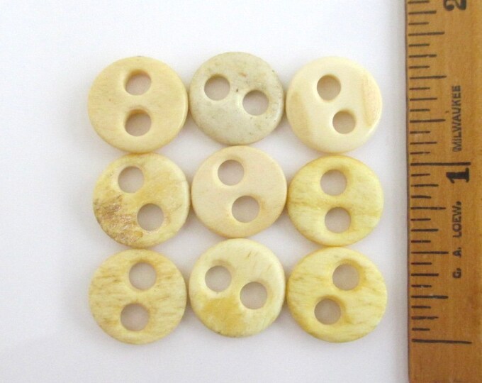 9 Vintage Bone Buttons Antique Two Hole Eye Shape Clothing | Etsy