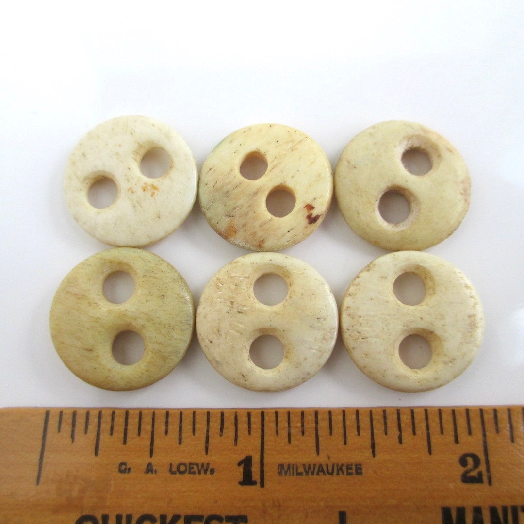 6 Big Vintage Bone Buttons Antique Eye Shape 2 Hole Buttons - Etsy