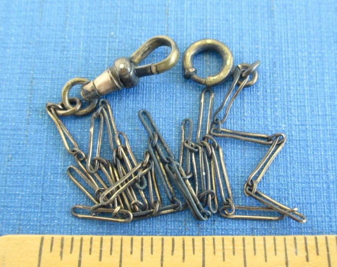 Vintage Pocket Watch Chain - Antique, Thin Chain Design W/ Double Clasp ...
