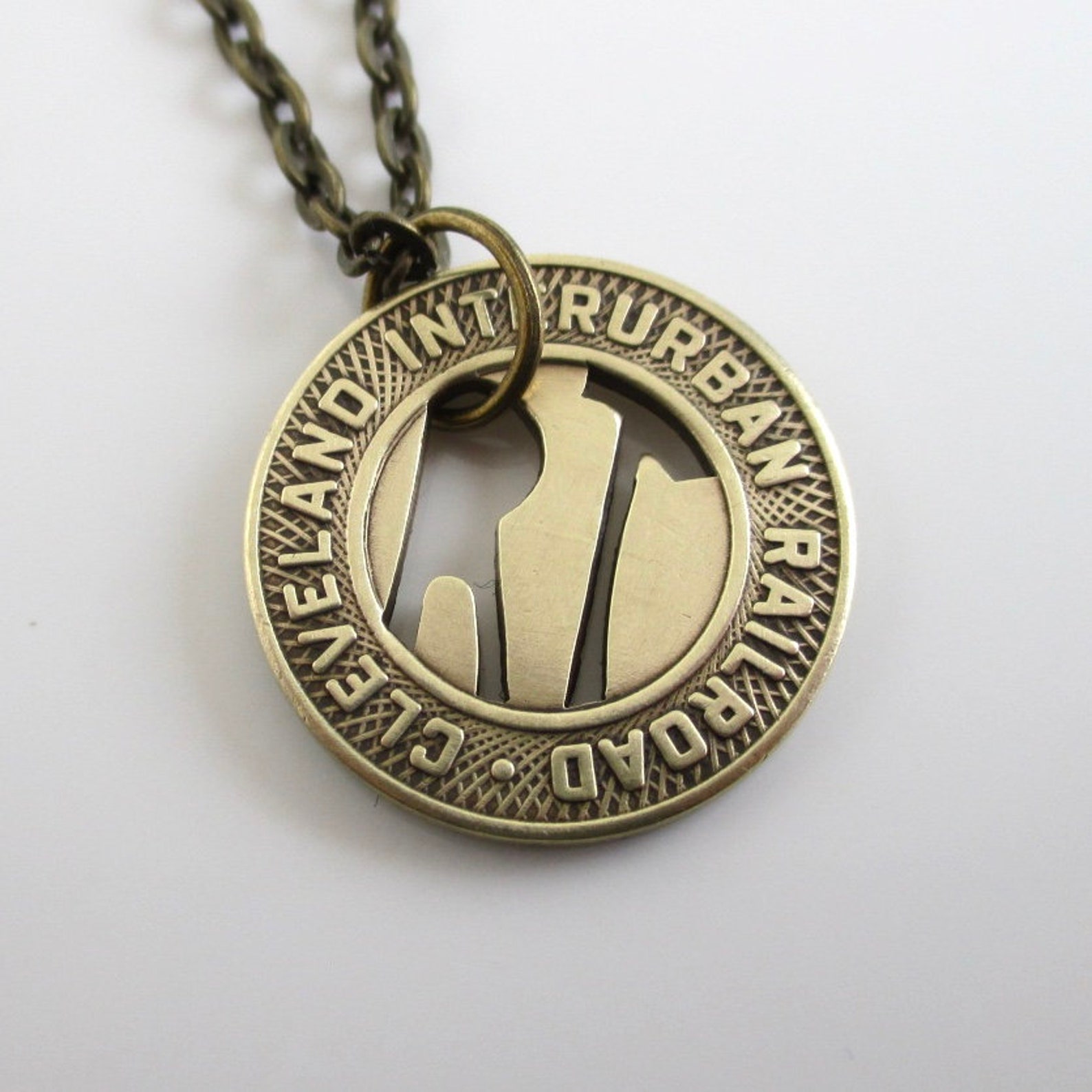 CLEVELAND Railroad Token Necklace - Repurposed Vintage 1930's Solid ...