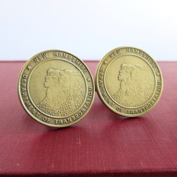 Old Man of the Mountain NH Coin Cuff Links Repurposed | Etsy