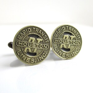 HOUSTON Transit Token Cuff Links - Repurposed Vintage 1960's Rapid ...
