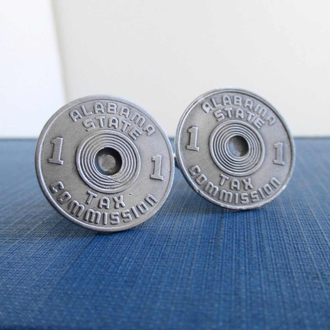 ALABAMA Coin Cuff Links - Repurposed Vintage Alabama State Tax ...