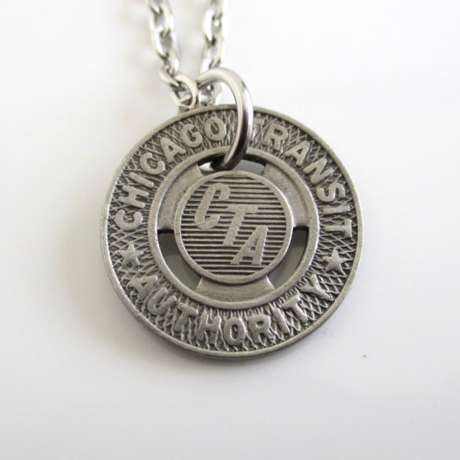 CHICAGO CTA Token Pendant Necklace Repurposed Vintage - Etsy