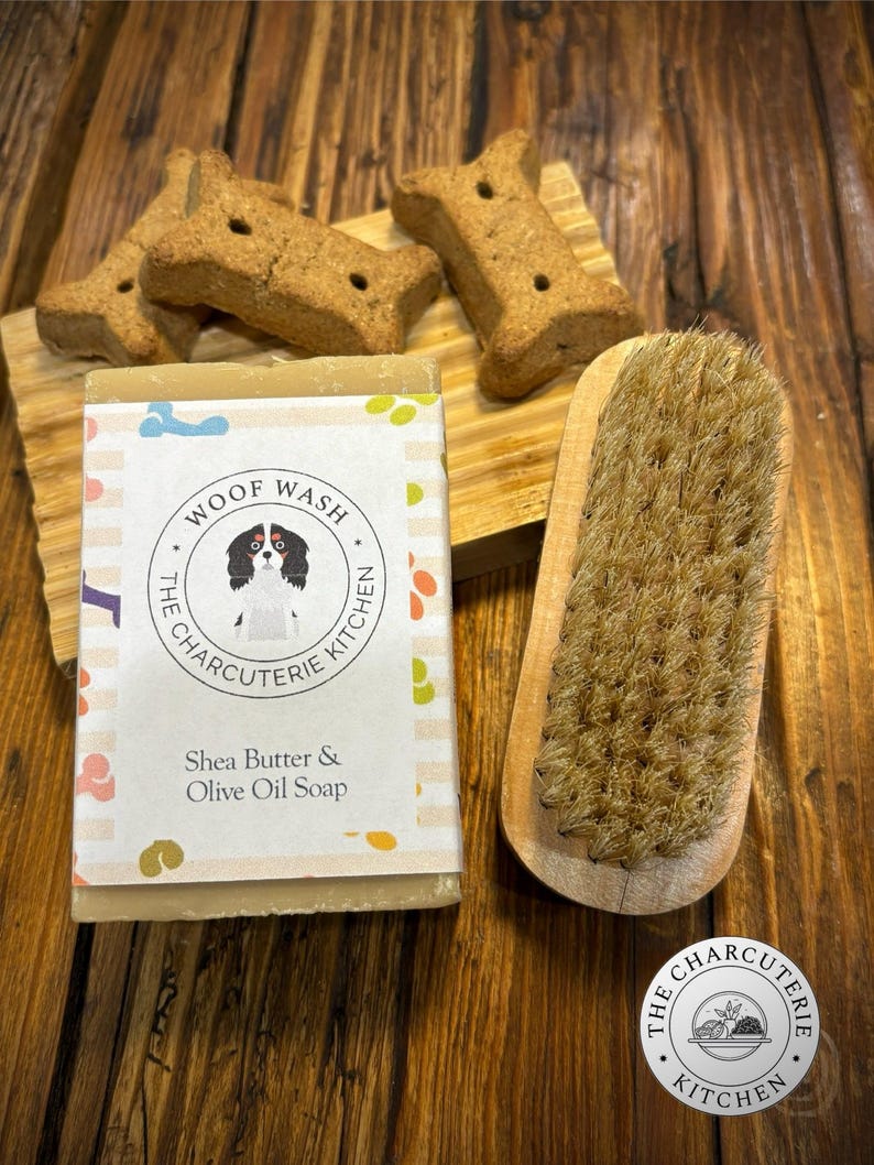 Dog Woof Wash: Handmade Shampoo Bar Set With Bamboo Tray, Natural Paw ...
