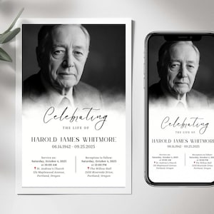 Editable Funeral Invitation Template: Celebration of Life - Social ...
