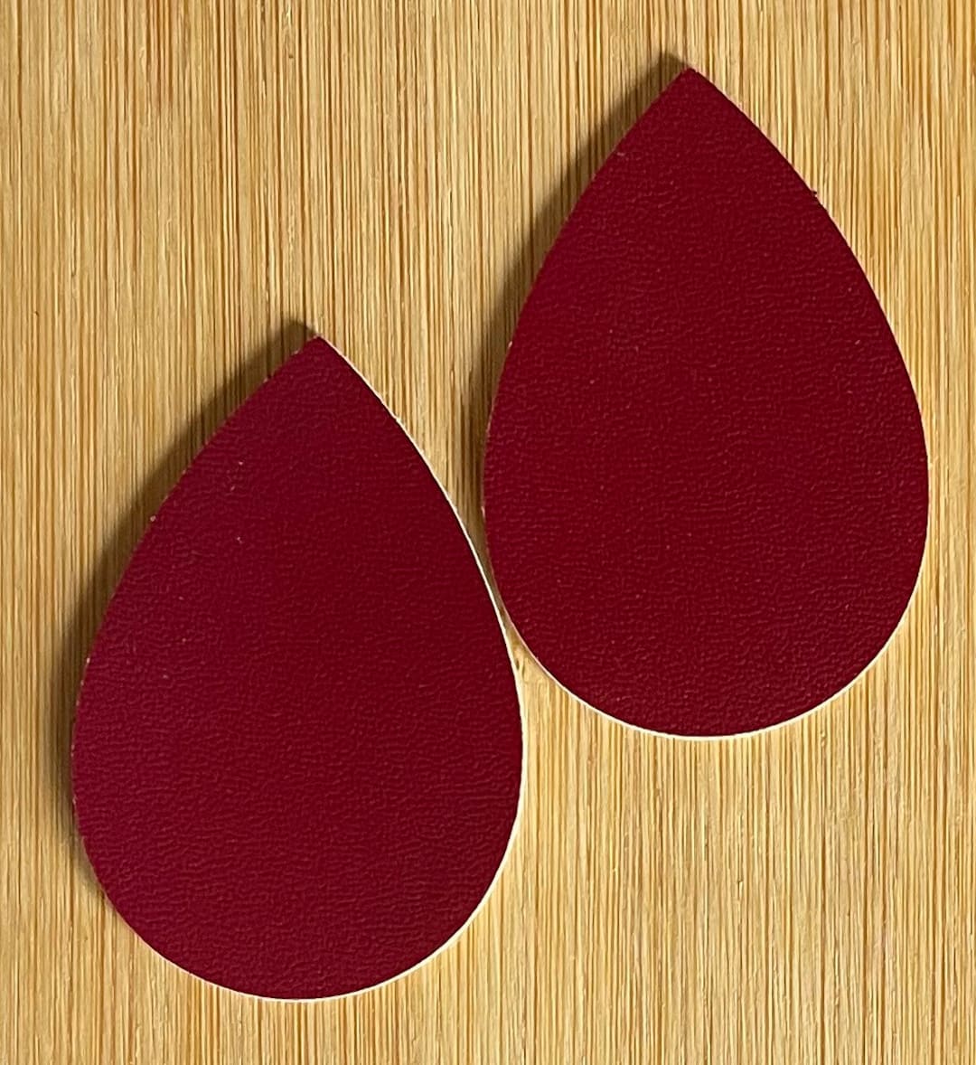 Maroon Faux Leather 2 1/4 Inch Shapes Cut Outs/earring Supplies DIY ...