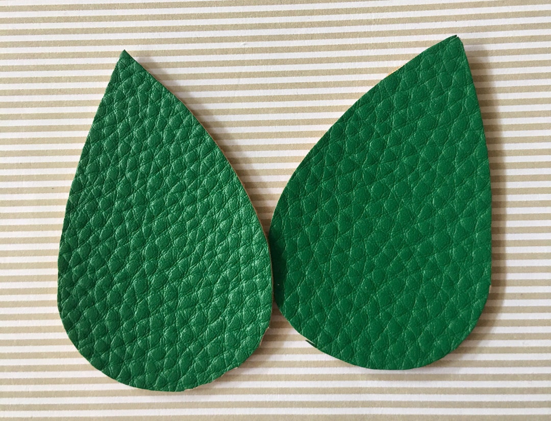 Green Pebbled Teardrop Shapes for Earrings Faux - Etsy