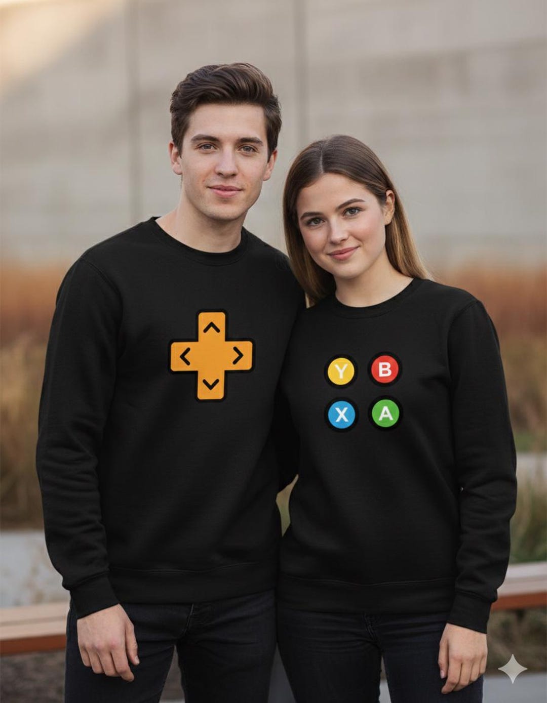 Matching Gamer Couple Shirts: Player Buttons & D-pad Design - Etsy
