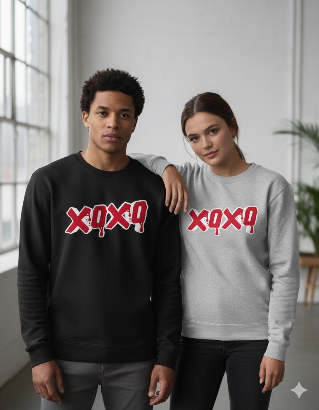 XOXO Drip Sweatshirt – Minimal Couple Love Design - Etsy