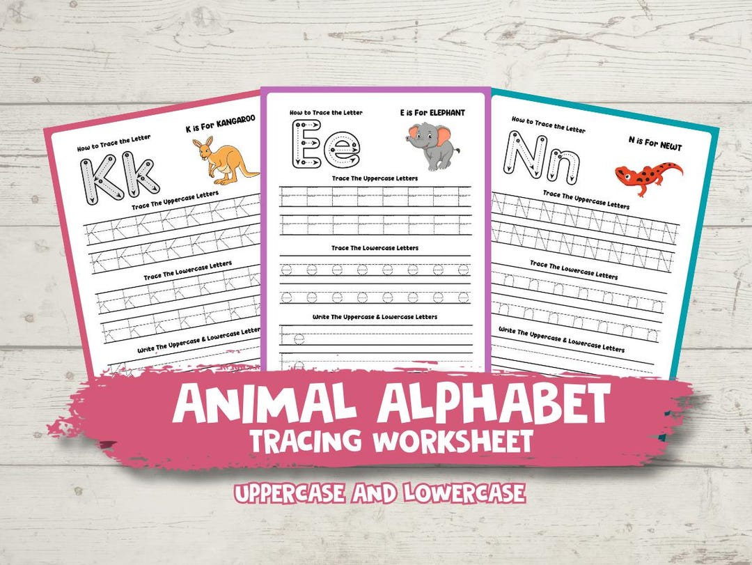 Animal Alphabet Tracing Worksheets - Printable ABC Tracing Sheets for ...
