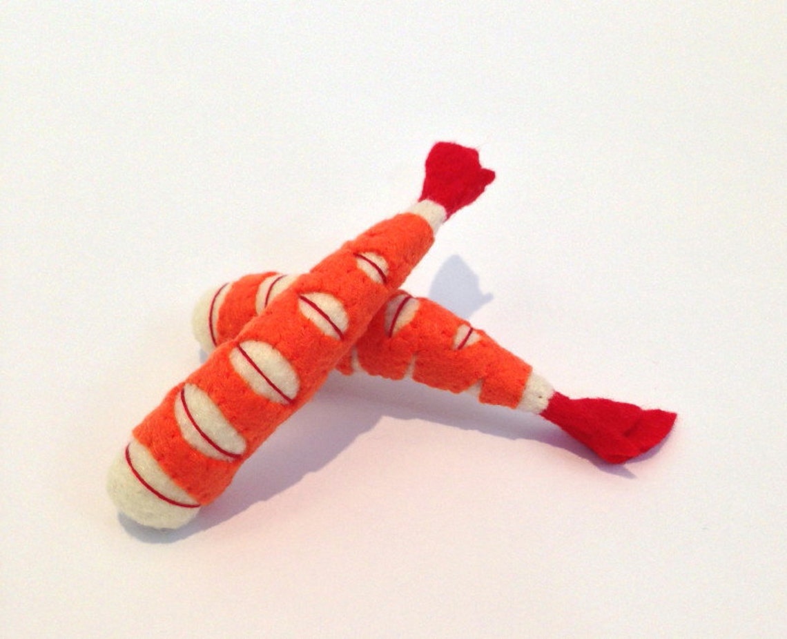 Felt Food Shrimp Set, Eco Friendly Toy, Felt Play Food, Pretend Food ...