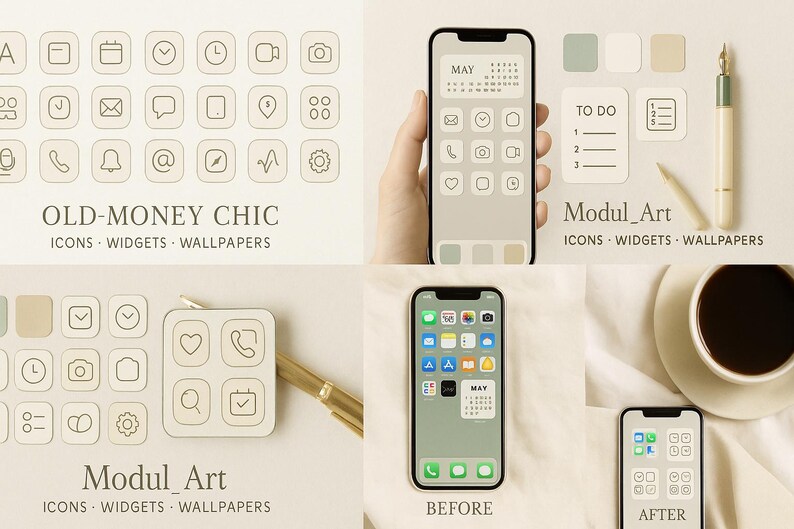 Old-money Chic Home-screen Suite | 120 Icons · 20 Widgets · 10 ...