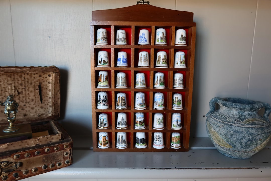 Vintage Cathedral Thimble Collection in Display Case – Souvenir ...
