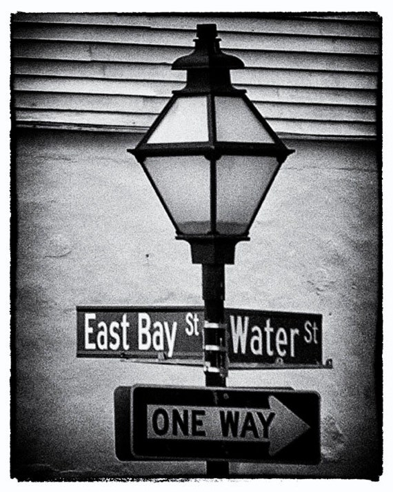 East Bay and Water Street Sign Charleston Print South | Etsy