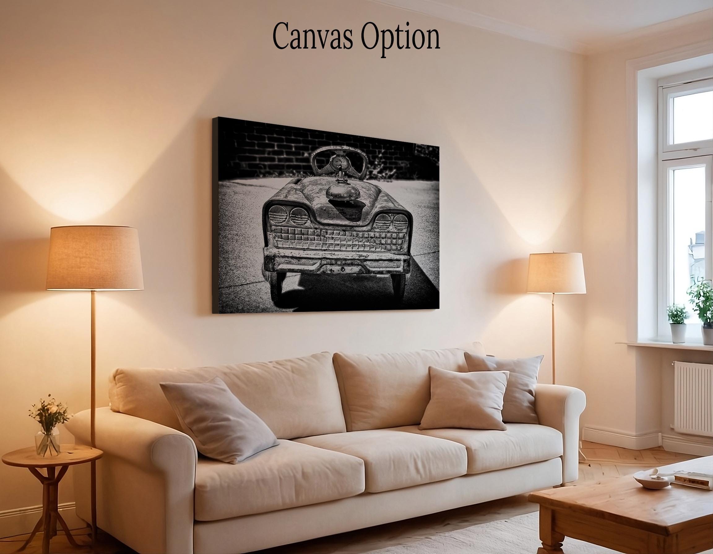 Fire Truck Pedal Car, Fire Truck Art Print Canvas or Print - Etsy