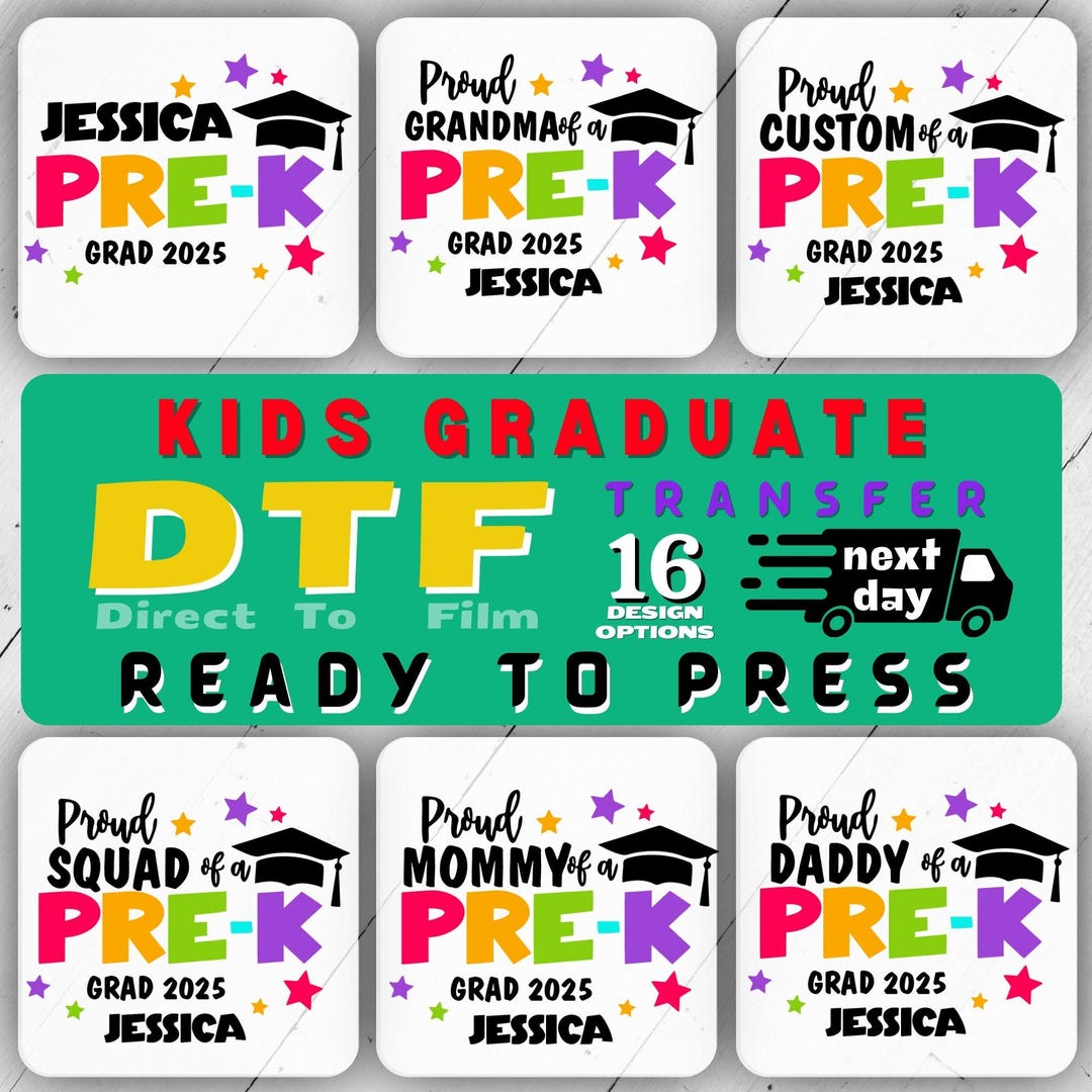 Custom Preschool Graduation Ready to Press DTF, Personalized Pre-k ...