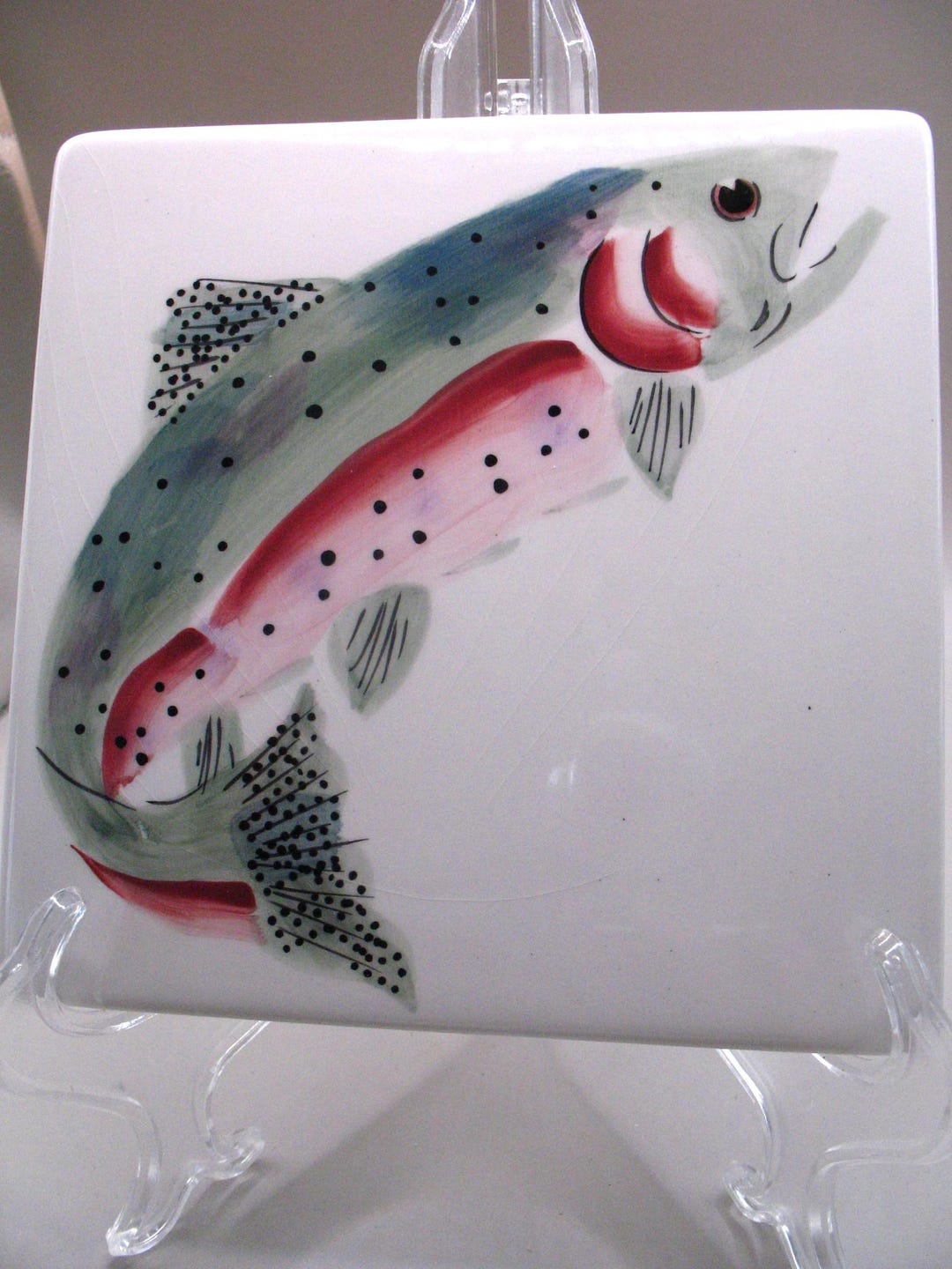 SARAH PETERSON 2004 Rainbow Trout Ceramic TRIVET SP100502 the Sarah ...