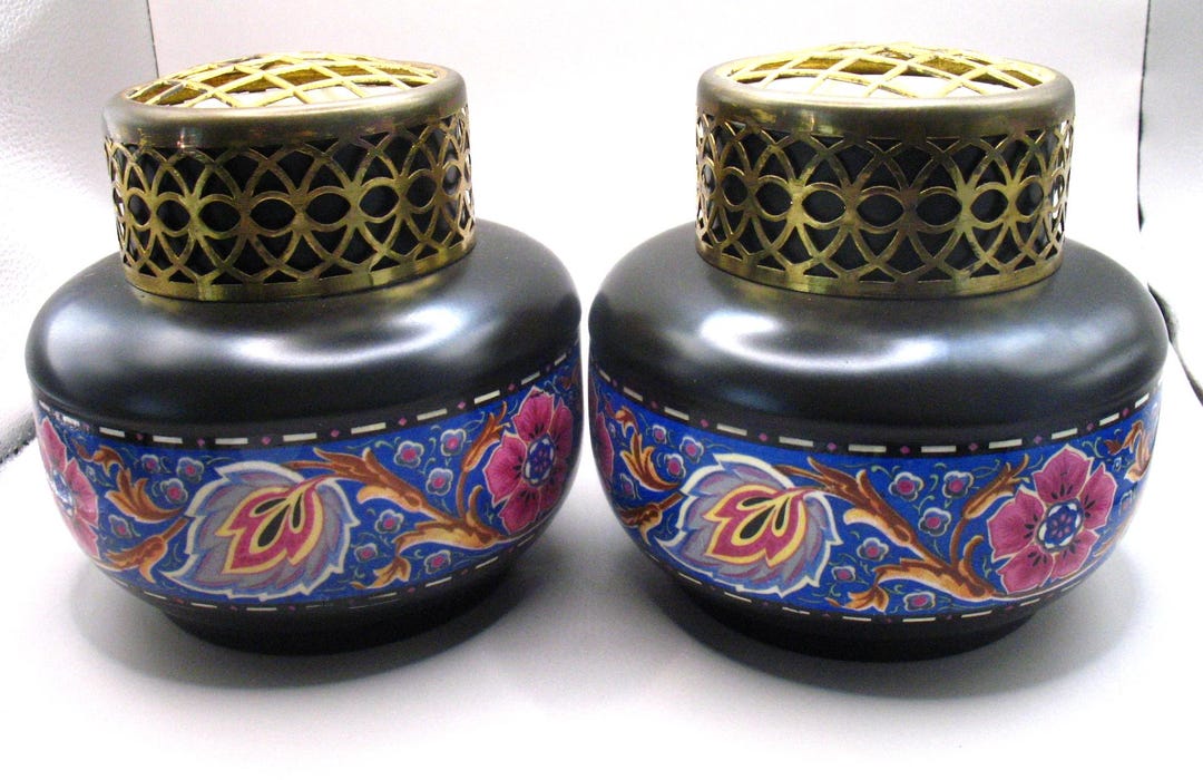 Set of 2 Vintage FALCON Ware FLOWER Frog VASES No. 2 England Matte ...