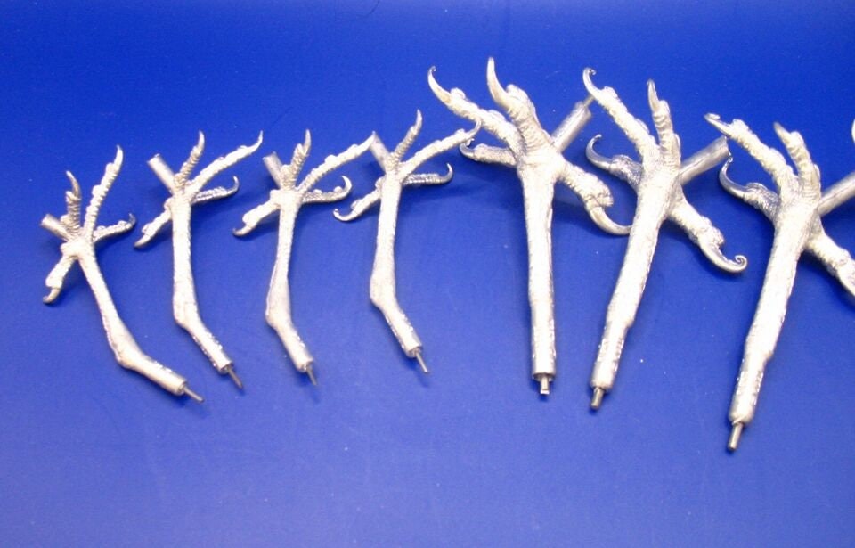4 Pair 1981 R.L. Delise Cast Metal Foot & Leg for Bird Wood Carving ...