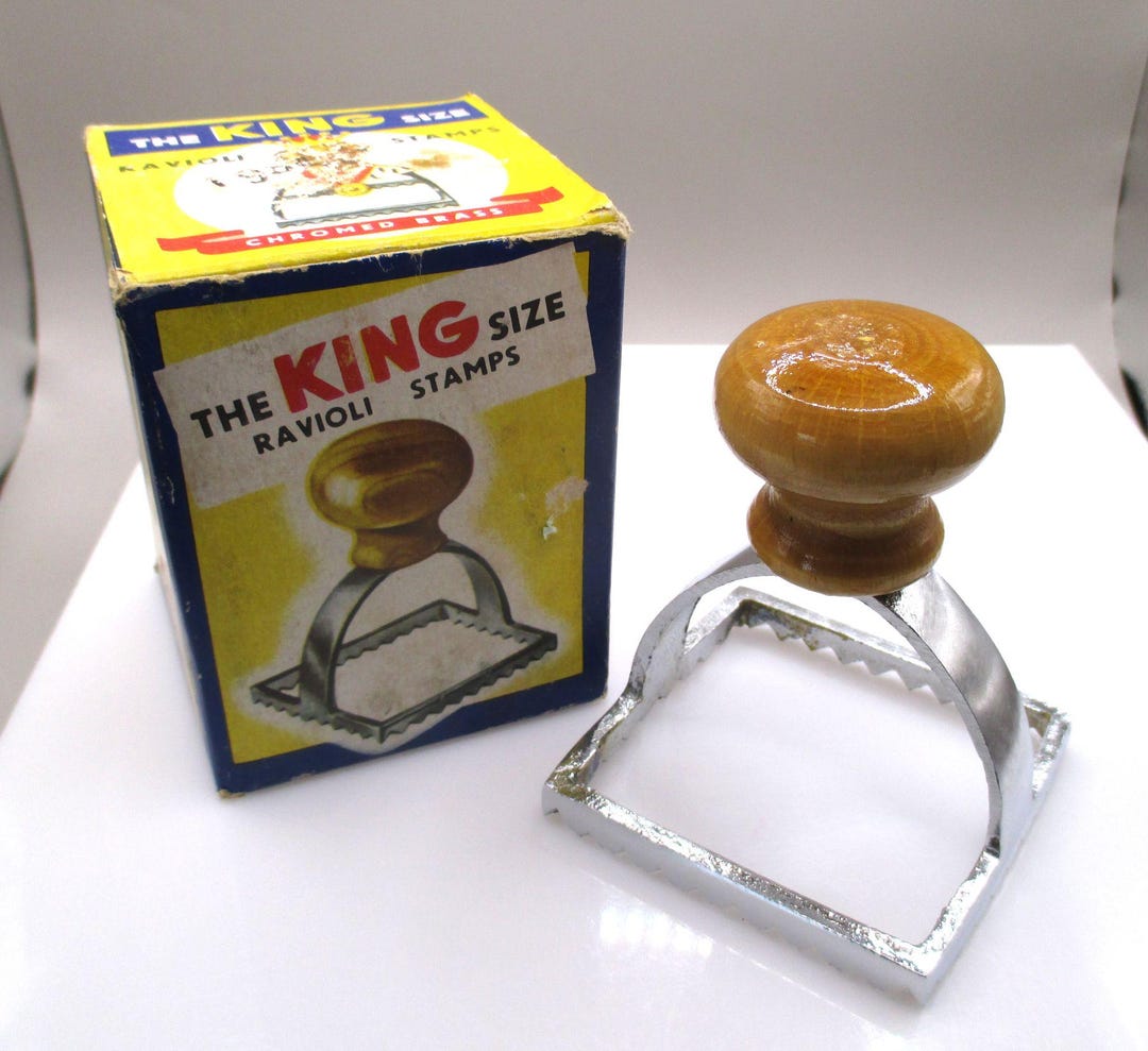Vintage the King Size Ravioli Stamps Cutter in Box Made in Italy Wood ...