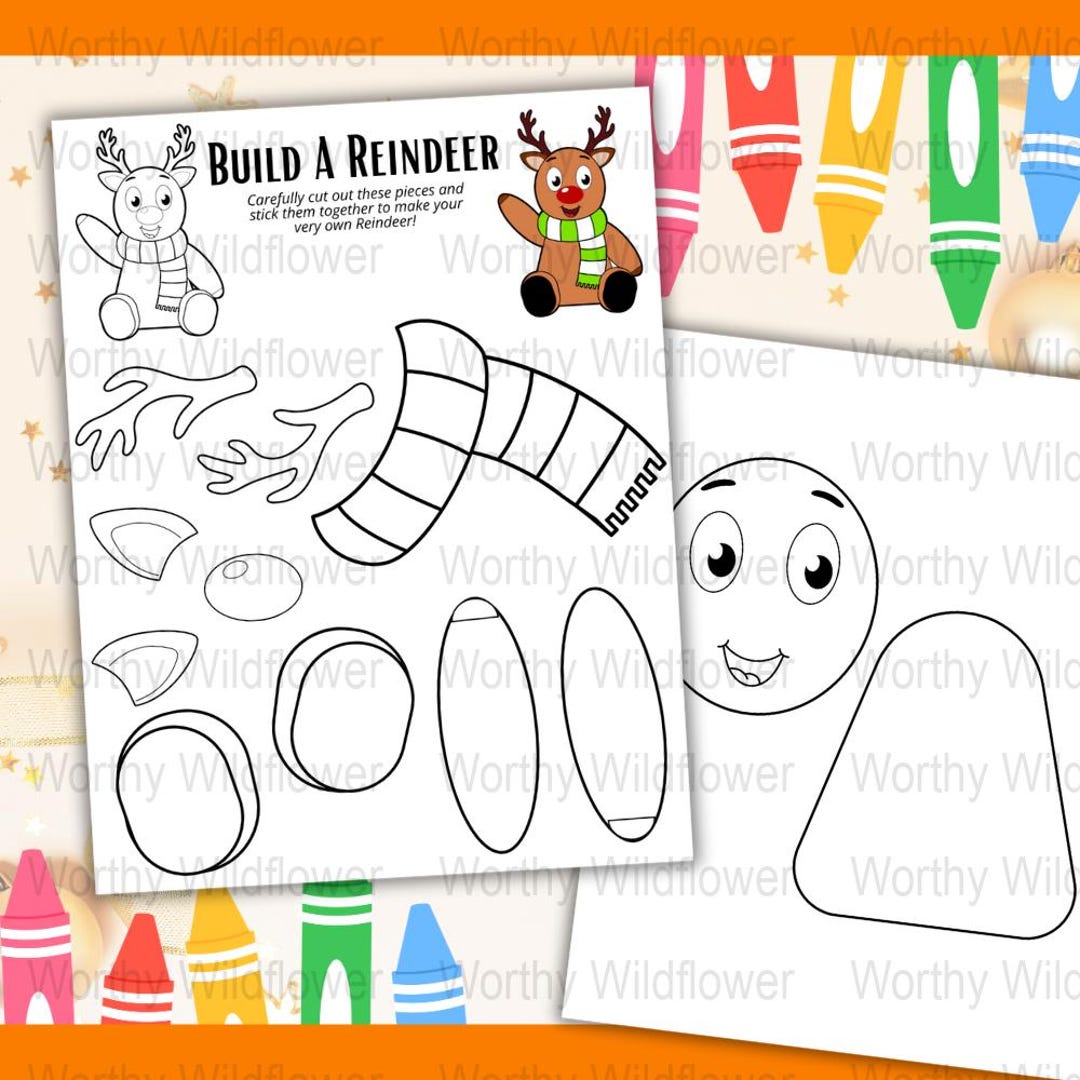 Build A Reindeer Printable Craft, Christmas Paper Toy (digital Download ...
