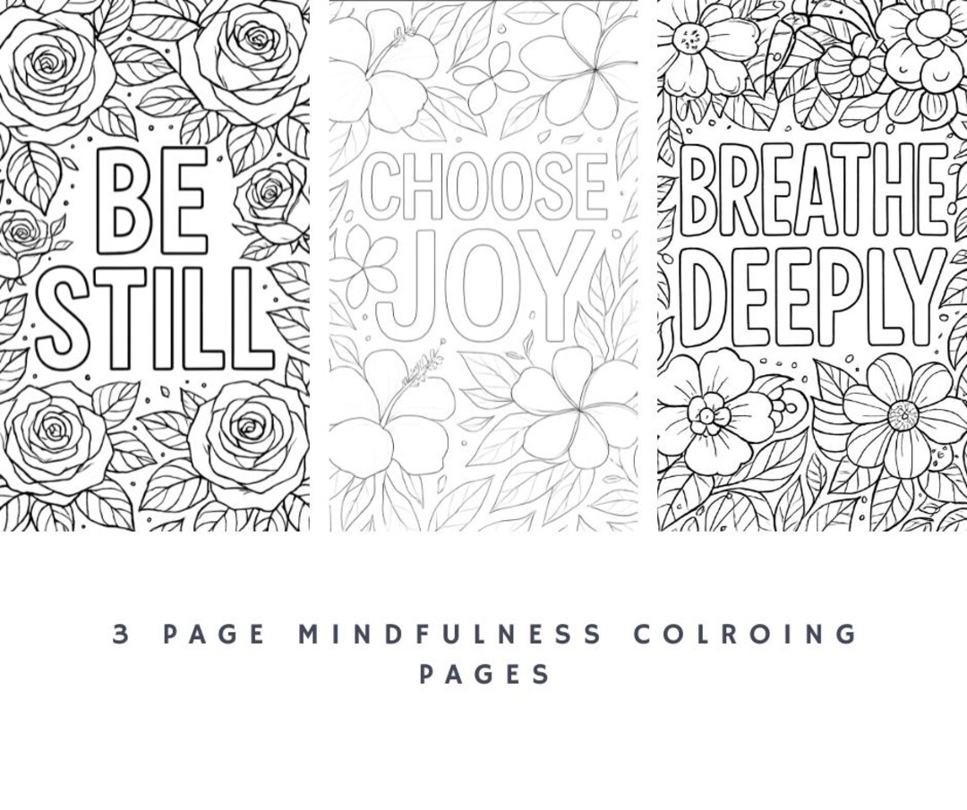 Mindful Self-care Coloring Pages | Mindfulness Collection| Printable ...