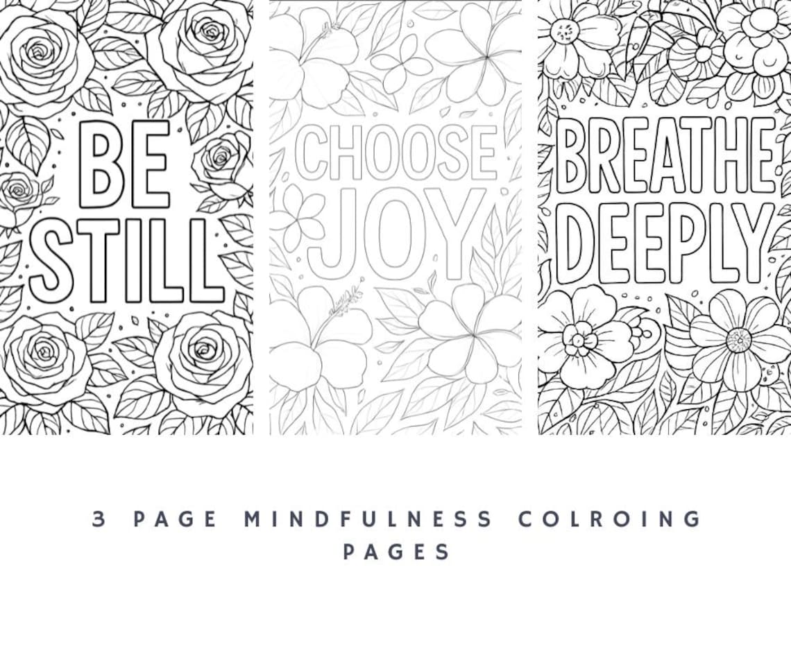 Mindful Self-care Coloring Pages | Mindfulness Collection| Printable ...