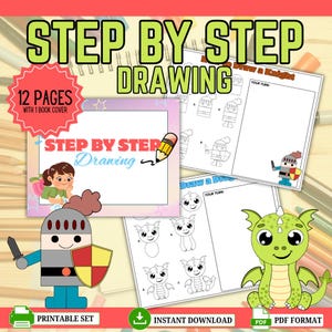 Step by Step Drawing Worksheets for Kids 12 Pages Printable Art ...