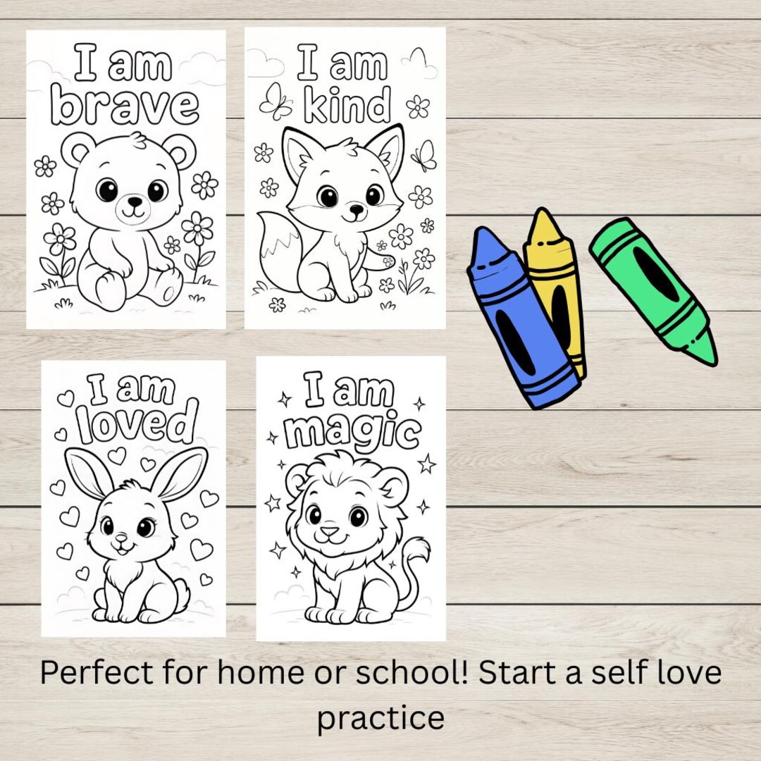 Kids Affirmation Coloring Pages | 4 Printable Positive Quotes for Boys ...