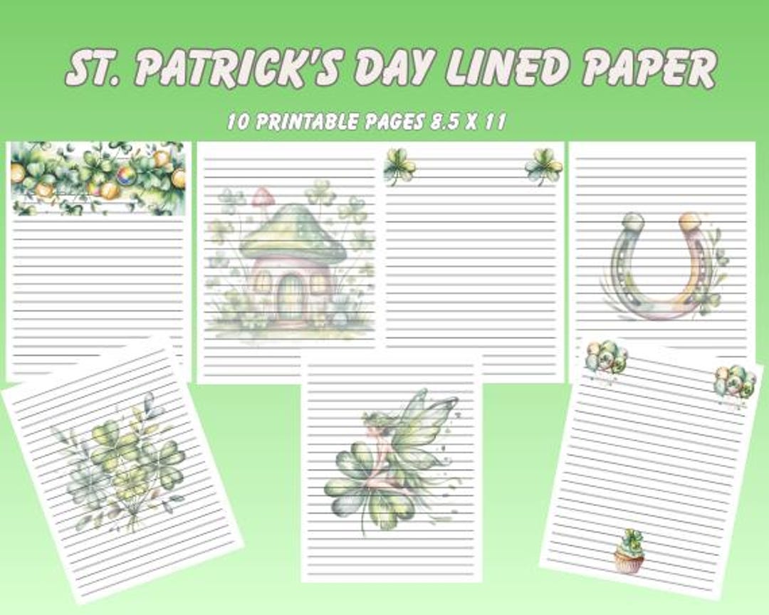 St. Patrick's Day Lined Writing Paper: Stationery Set (PDF Download) - Etsy