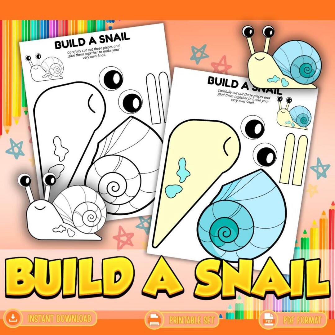Build a Snail Craft Template | Preschool Cut and Paste Activity ...